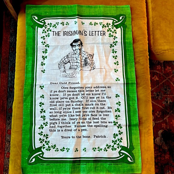Wall Decor | Vintage Irish Linen Tea Towel Made In Ireland | Poshmark